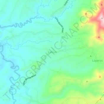 Labon topographic map, elevation, terrain