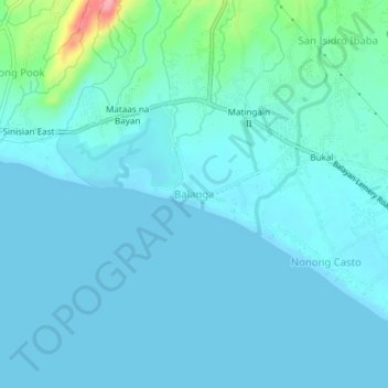 Balanga topographic map, elevation, terrain