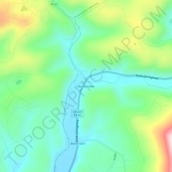 Muncy Valley topographic map, elevation, terrain