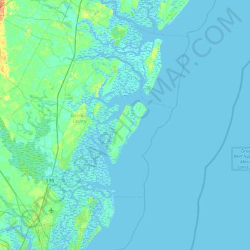 Sapelo Island topographic map, elevation, terrain