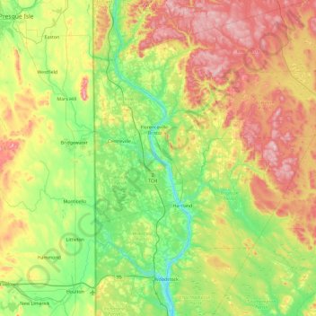 Presque Isle Island topographic map, elevation, terrain