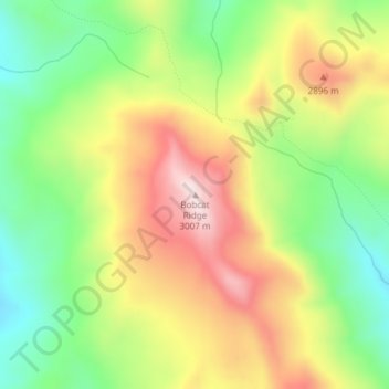 Bobcat Ridge topographic map, elevation, terrain