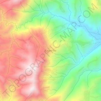 Katembe topographic map, elevation, terrain
