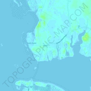 Straits topographic map, elevation, terrain
