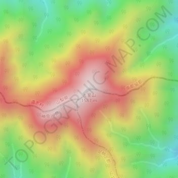 Mt. Omuro topographic map, elevation, terrain
