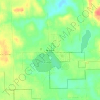 Barton City topographic map, elevation, terrain