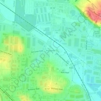 Port Union topographic map, elevation, terrain