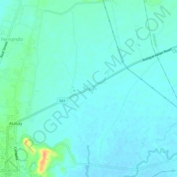 Supa topographic map, elevation, terrain