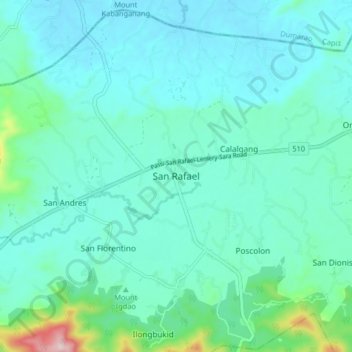 San Rafael topographic map, elevation, terrain