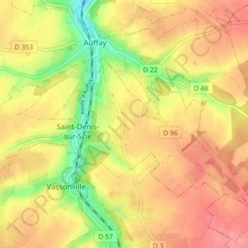 Le Bocage topographic map, elevation, terrain