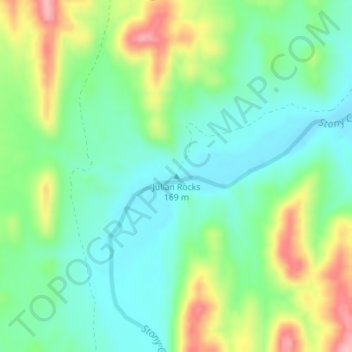 Julian Rocks topographic map, elevation, terrain
