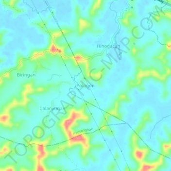 Pologon topographic map, elevation, terrain