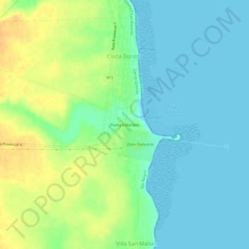 Punta Colorada topographic map, elevation, terrain