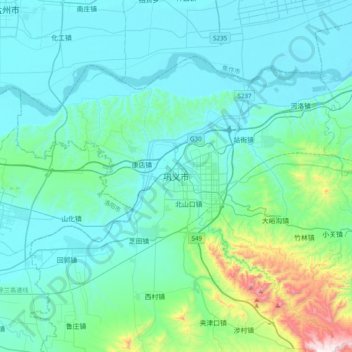 Gongyi topographic map, elevation, terrain