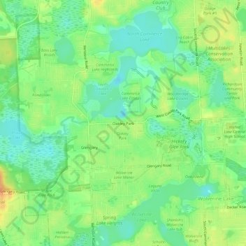 Oakley Park topographic map, elevation, terrain