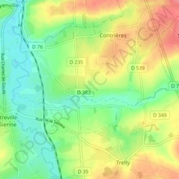 Pilon topographic map, elevation, terrain