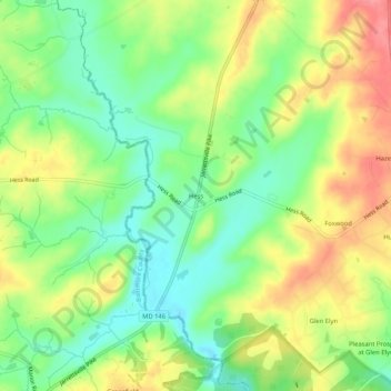 Hess topographic map, elevation, terrain