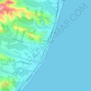 Monasterace Marina topographic map, elevation, terrain