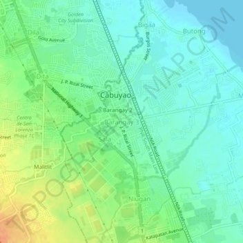 Barangay 3 topographic map, elevation, terrain