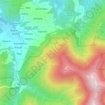 Water topographic map, elevation, terrain