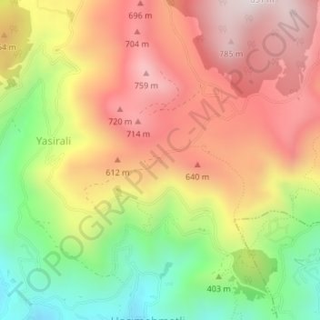 Alanya Ultra Trail topographic map, elevation, terrain