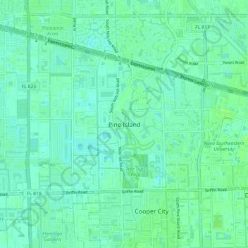 Pine Island topographic map, elevation, terrain
