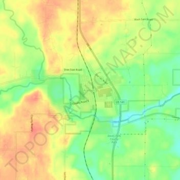 Amberg topographic map, elevation, terrain