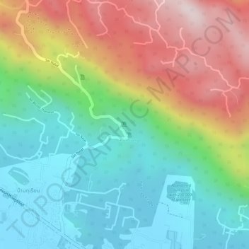 waterfall topographic map, elevation, terrain