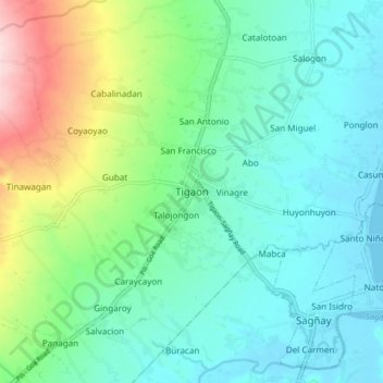 Tigaon topographic map, elevation, terrain