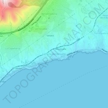 La Perla-Torremuelle topographic map, elevation, terrain