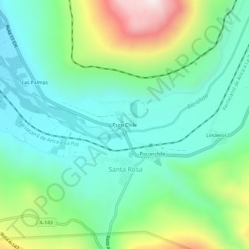 Puro Chile topographic map, elevation, terrain