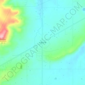 Enterprise topographic map, elevation, terrain