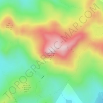 Ben Vrackie topographic map, elevation, terrain