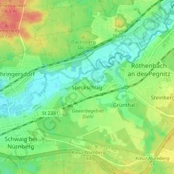 Speckschlag topographic map, elevation, terrain