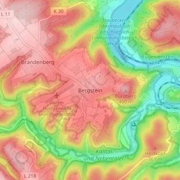 Bergstein topographic map, elevation, terrain