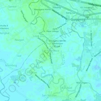 San Francisco topographic map, elevation, terrain