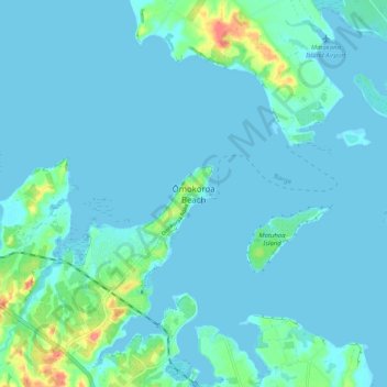 Omokoroa Beach topographic map, elevation, terrain