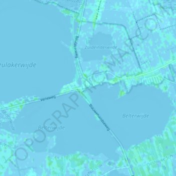 Blauwe Hand topographic map, elevation, terrain