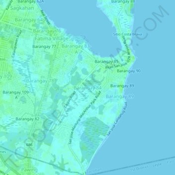 Barangay 84 topographic map, elevation, terrain