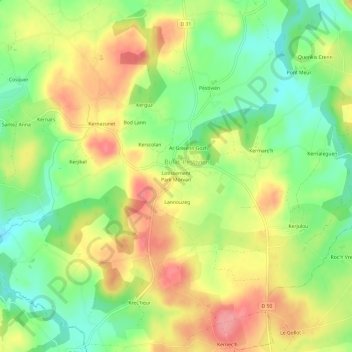 Lotissement Park Morvan topographic map, elevation, terrain