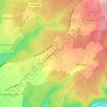 Águeda Zona Industrial topographic map, elevation, terrain