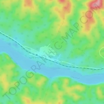 Ivindo topographic map, elevation, terrain