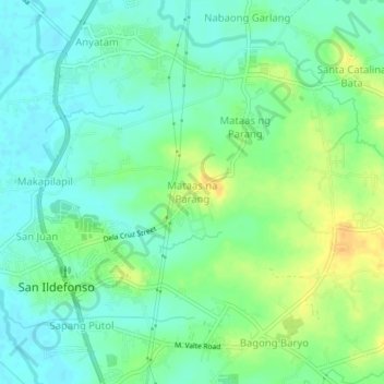 Mataas na Parang topographic map, elevation, terrain