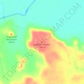 Long Mountain topographic map, elevation, terrain