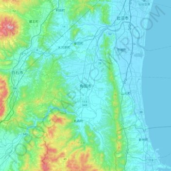 Kakuda topographic map, elevation, terrain