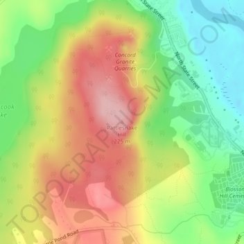 Rattlesnake Hill topographic map, elevation, terrain