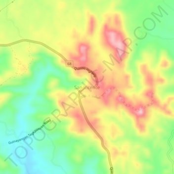 San Vicente topographic map, elevation, terrain