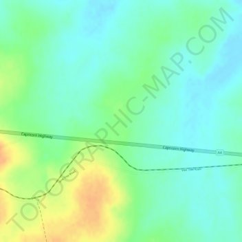 The Gemfields topographic map, elevation, terrain
