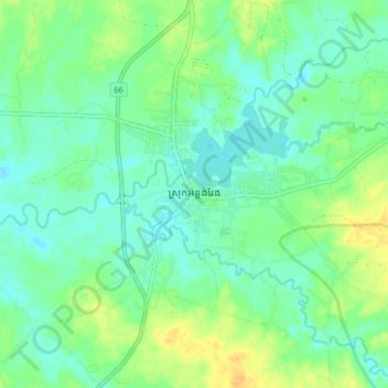 Anlong Veng topographic map, elevation, terrain