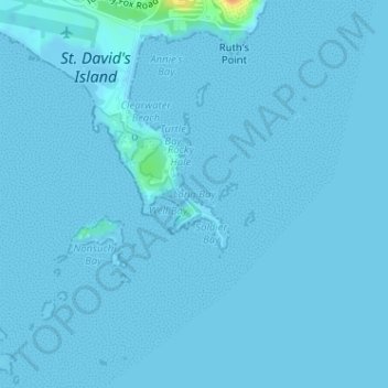 Long Bay topographic map, elevation, terrain